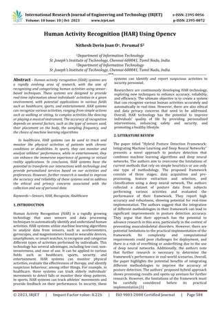 Human Activity Recognition HAR Using Opencv PDF