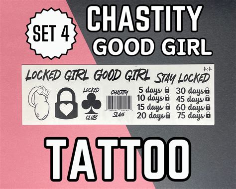 Chastity Good Girl Temp Tattoo Sheet Etsy