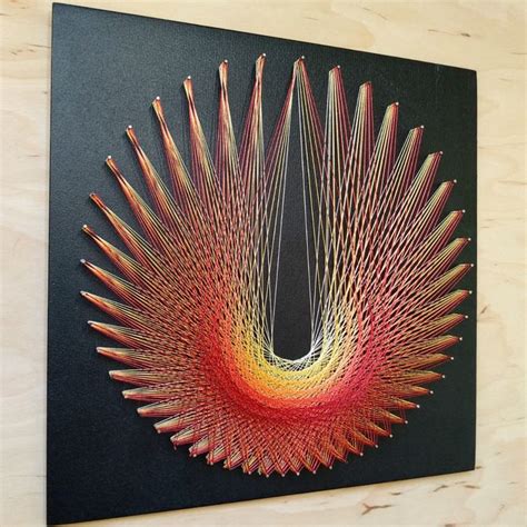 String Art Contemporary Art Handmade Geometric String Art Abstract