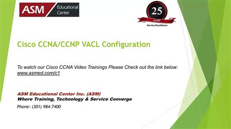 Cisco Ccna Ccnp Vacl Configuration Pptx Computer Networking Computing