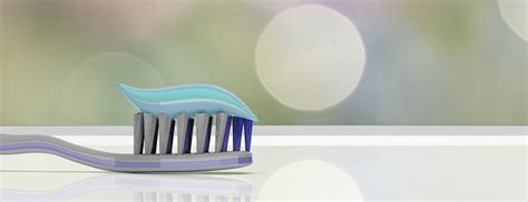 치과 치료입니다 치아는 칫 솔 추상적인 배경 배너에 붙여 넣습니다 3 차원 일러스트 레이 션 3차원 형태에 대한 스톡 사진 및