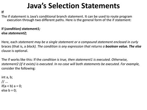 ppt mastering java selection statements powerpoint presentation free