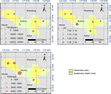 Spatial Variation Of ²²²rn Ph And Tds In The Investigated Groundwater