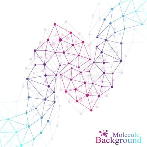 Molecule Structure Dna And Communication Background Connected Lines With Dots Stock Vector