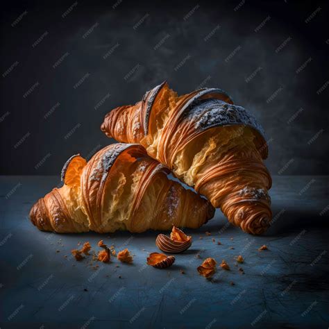 Premium Photo Flaky Buttery Layers Of A Freshly Baked Croissant The