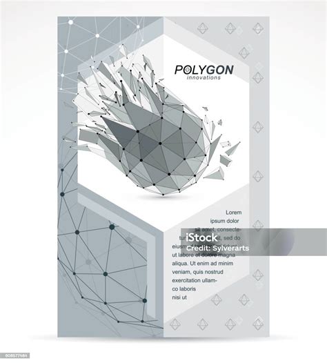 통신 기술 사업 협동조합 고객 우대 템플릿입니다 그래픽 벡터 일러스트입니다 추상적인 3d 다각형 회색조 와이어 프레임 부서진된 개체 기하학적 낮은 폴 리 디자인 요소입니다