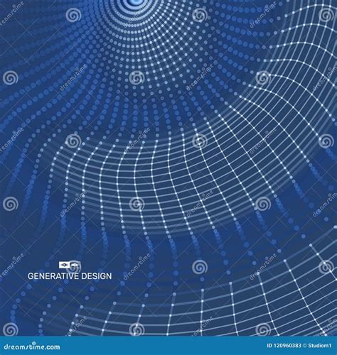 Network Abstract Background Connection Structure 3d Grid Surface Stock Vector Illustration