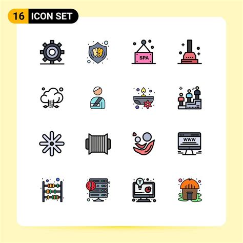 Set Of Vector Flat Color Filled Lines On Grid For Connection Bathroom Shield Plunger Spa Sign