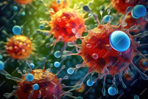 Colorful Computergenerated Immune System Molecules Abstraction Premium Ai Generated Image