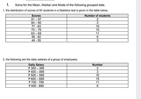 solved i solve for the mean median and mode of the