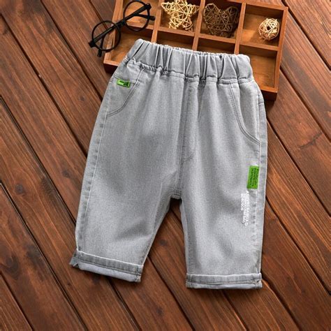 กางเกงยีนส์ขาสั้นผ้าเดนิมของเด็กผู้ชาย กางเกงยีนส์สำหรับวัยรุ่นเด็กอายุ3 15ปีแฟชั่นฤดูร้อน12ปี