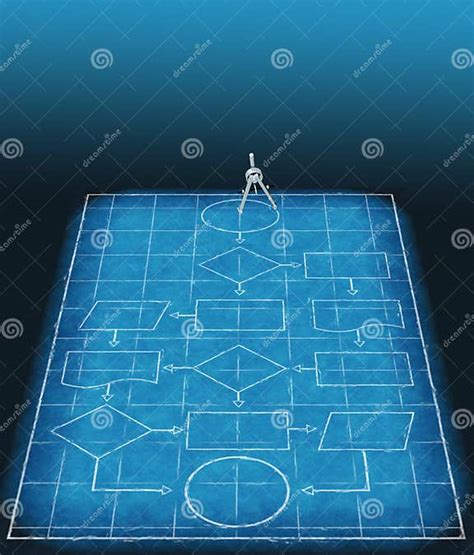 flowchart blueprint plan process management stock illustration