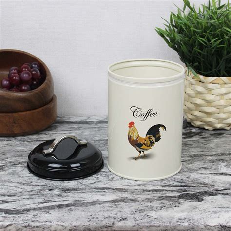 12l Cream Cockerel Kitchen Canister Storage Jar With Handle