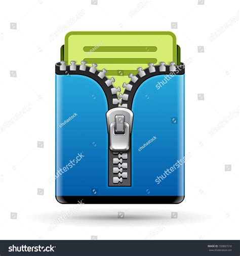 Folder Icon Zipped Compressed File Folder Stock Vector Royalty Free 150887510