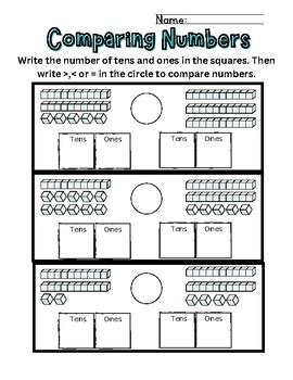 Comparing Numbers Base Tens By Asha S Adventures TPT