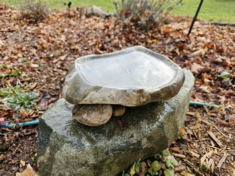 Handmade River Stone Bird Bath For Balcony Patio Garden Or Yard