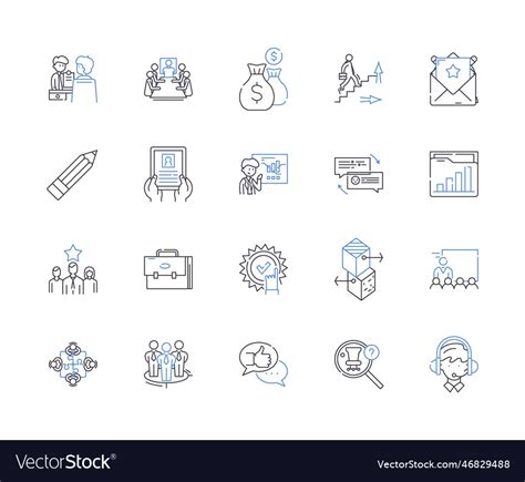 Workforce Optimization Line Icons Collection Vector Image
