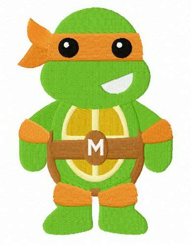 Chibi Michelangelo Embroidery Design
