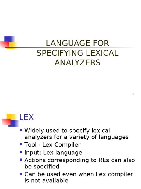 2 7 Language For Specifying Lexical Analyzers Pdf Parsing Grammar