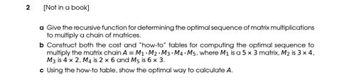 Solved A Give The Recursive Function For Determining The