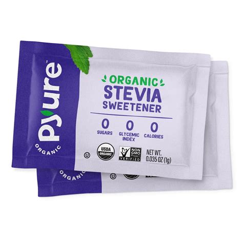 Pyure Organic Stevia Packets Sugar Substitute Zero Carb And Calorie