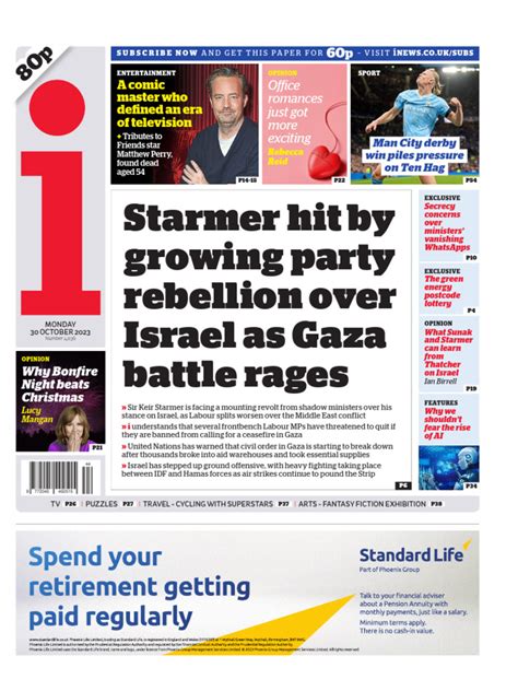 The I Newspaper Issue 4036 30 Oct 2023 Pdf