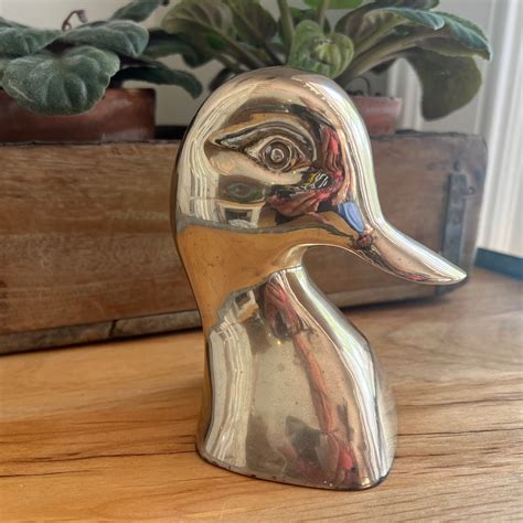 Brass Duck Head Duck Head Book End Brass Duck Shelf Sitter Brass