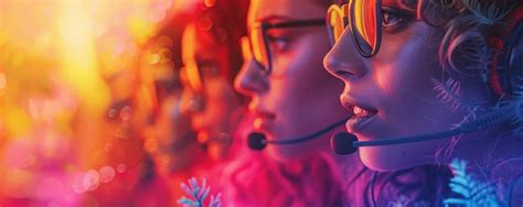 Premium Photo A Support Hotline With Callers Receiving Background