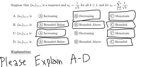 solved n 1 1 suppose that {an}n 1 is a sequence and an for