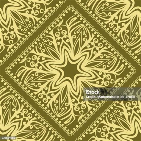 서식 파일 꽃 장식 스퀘어 완벽 한 패턴입니다 벡터 일러스트입니다 대 한 직물 인쇄 0명에 대한 스톡 벡터 아트 및 기타 이미지