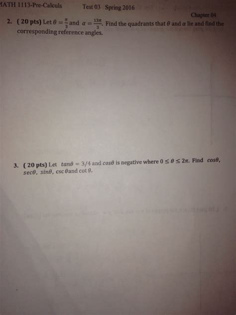 solved let theta pi 3 and alpha 13 pi 3 find the
