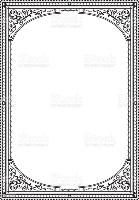 화려한 검은 사각형 프레임 워크 A4 비율입니다 책 표지 장식 아이콘의 경우 인증서 졸업장 발표에 대 한 템플릿 프레임에 대한 스톡 벡터 아트 및 기타 이미지 Istock