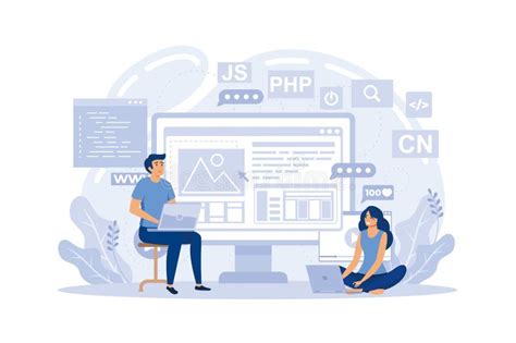 Programming Courses Web Design Concept With People Stock Vector