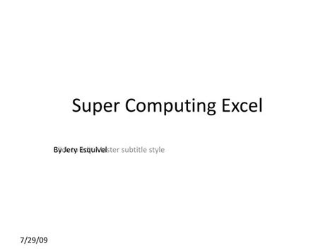 PPT Super Computing Excel PowerPoint Presentation Free Download ID