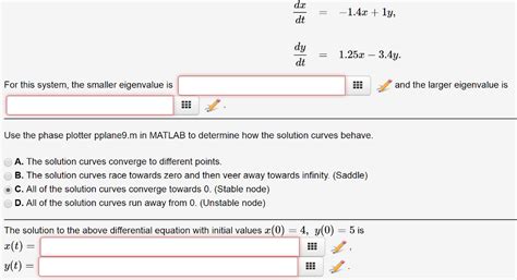 Use The Phase Plotter Pplane M In MATLAB To Chegg