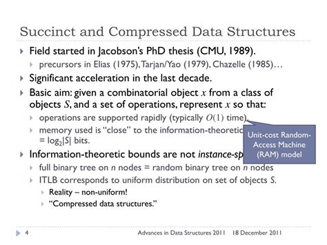 Ppt Space Efficient Representations Of “non Linear” Objects