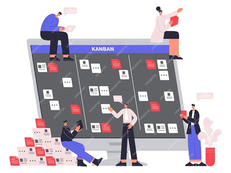 Premium Vector Software Developers Characters Work With Scrum Task