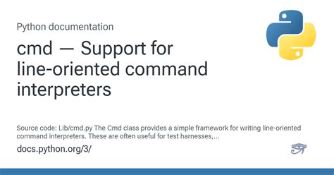 Cmd — Support For Line Oriented Command Interpreters — Python 3150a0 Documentation