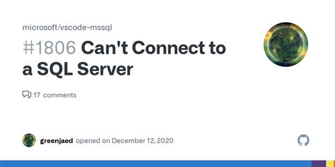 Can T Connect To A Sql Server Issue Microsoft Vscode Mssql Github