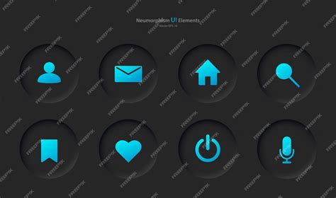 Premium Vector A Set Of User Interface Elements For A Mobile Application In Black With Blue