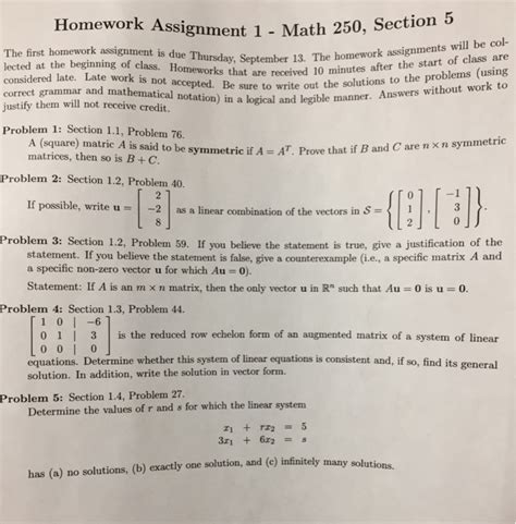 Solved Homework Assignment 1 Math 250 Section5 The First