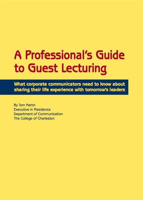 A Professionals Guide To Guest Lecturing Institute For Public Relations