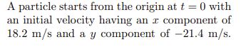 Solved A Particle Starts From The Origin At T With An Chegg