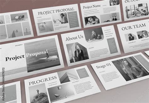 Minimalist Minimal Presentation Layout Stock Template Adobe Stock