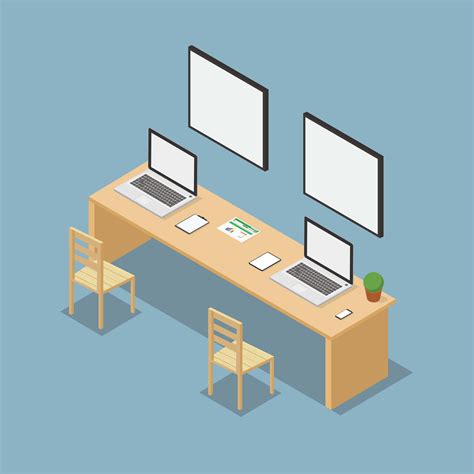 Isometric Workspace Office Vector 217553 Vector Art At Vecteezy