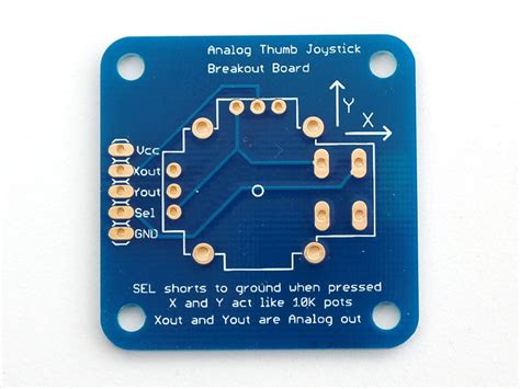analog 2 axis thumb joystick with select button breakout board