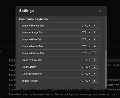 Configuring Keybinds In Worship Manager Worship Worship