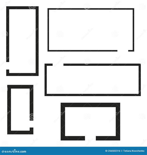 Broken Rectangles Edge Frame Vector Illustration Stock Image Stock