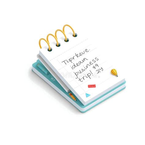 A Stylized Notepad With Scribbled Notes And Other Small Details Stock Illustration