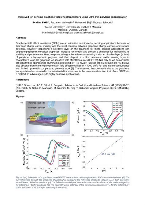 Pdf Improved Ion Sensing Graphene Field Effect Transistors Ion Sensing Graphene Field Effect